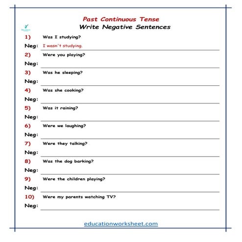 English tenses of past continuous tenses | PDF