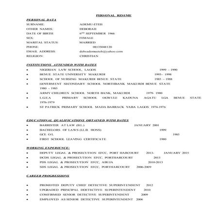 Updated Nigerian CV | DOCX