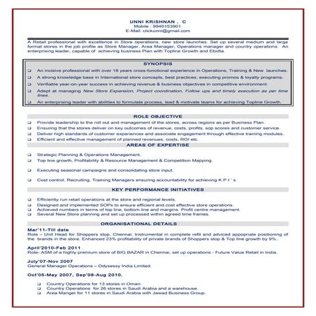 Unni Krish Resume | DOC