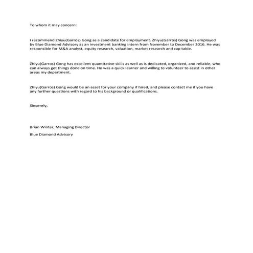 Garros Gong-Recomm Letter-Blue Diamond | PDF