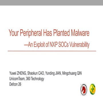 Your Peripheral Has Planted Malware—an Exploit Of Nxp Socs Vulnerability Ppt 