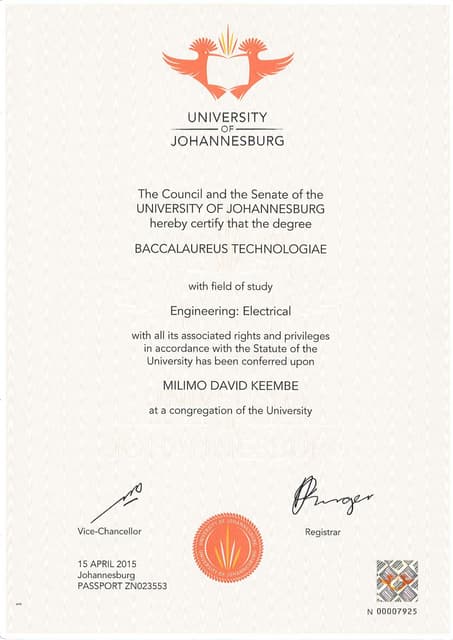 EIZ Certificate