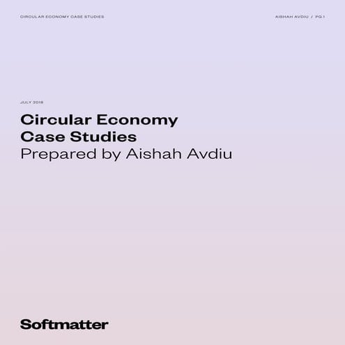 Circular Economies Case Studies - Softmatter Ventures | PDF