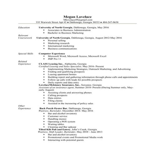 Resume- October 2016 | DOC