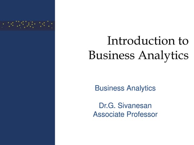 8205 Introduction To Business Analytics Pptx