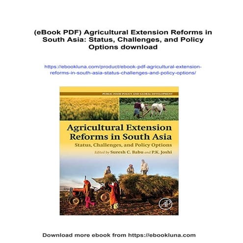 (eBook PDF) Agricultural Extension Reforms in South Asia: Status, Challenges, and Policy Options ...