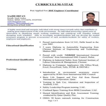 sajid cv updated | PDF