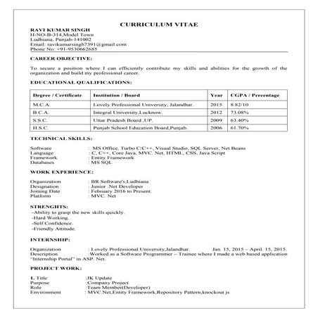 RAVI SINGH RESUME | PDF