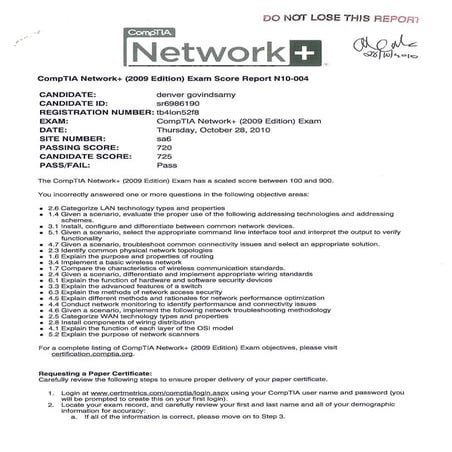 comptia Network exam Pass | PDF