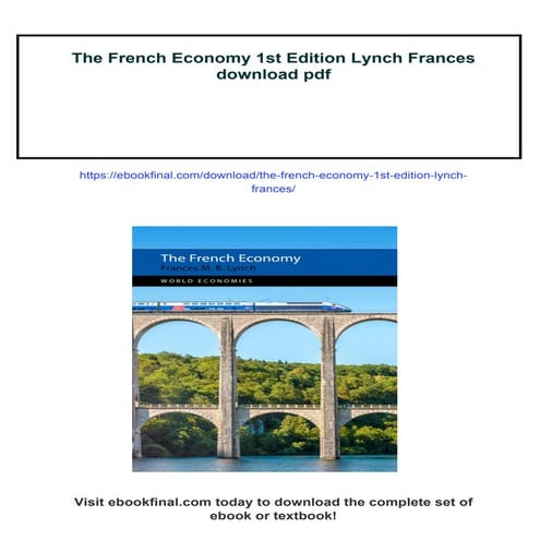 The French Economy 1st Edition Lynch Frances | PDF