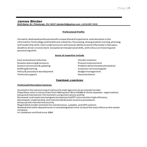 James Binder resume | PDF