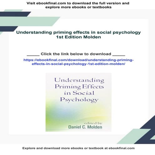 Understanding priming effects in social psychology 1st Edition Molden | PDF
