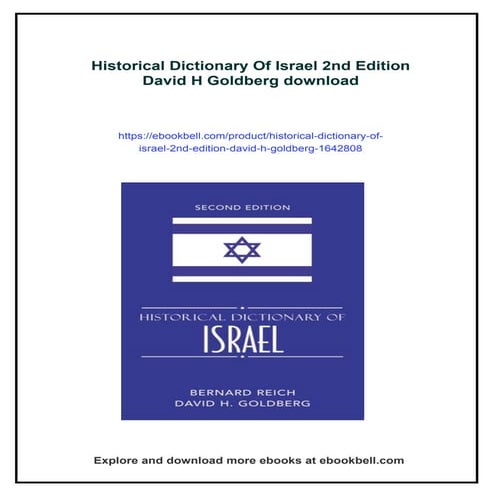 Historical Dictionary Of Israel 2nd Edition David H Goldberg | PDF