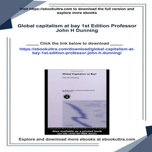 Global capitalism at bay 1st Edition Professor John H Dunning download pdf | PDF