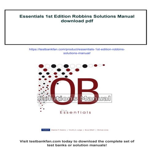 Essentials 1st Edition Robbins Solutions Manual | PDF
