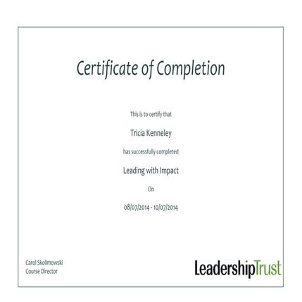 Leading with Impact Certificate | PDF