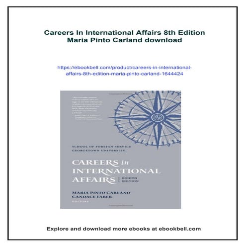 Careers In International Affairs 8th Edition Maria Pinto Carland | PDF