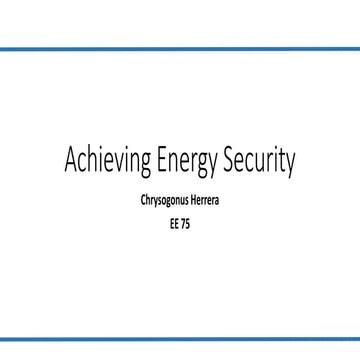 Achieving Energy Security and the Role of Clean Energy 20151008a | PPT