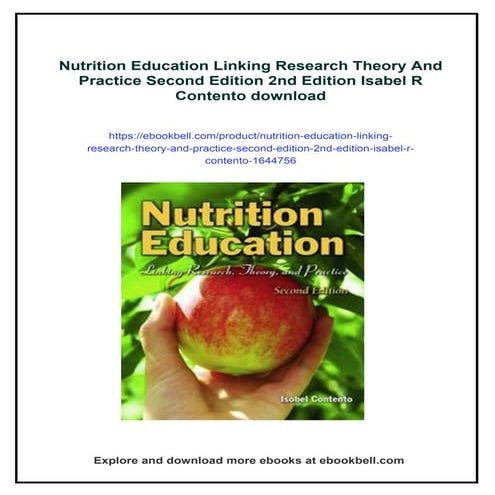 Nutrition Education Linking Research Theory And Practice Second Edition ...