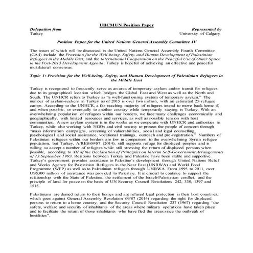 UBCMUN Position Paper - Turkey | DOCX