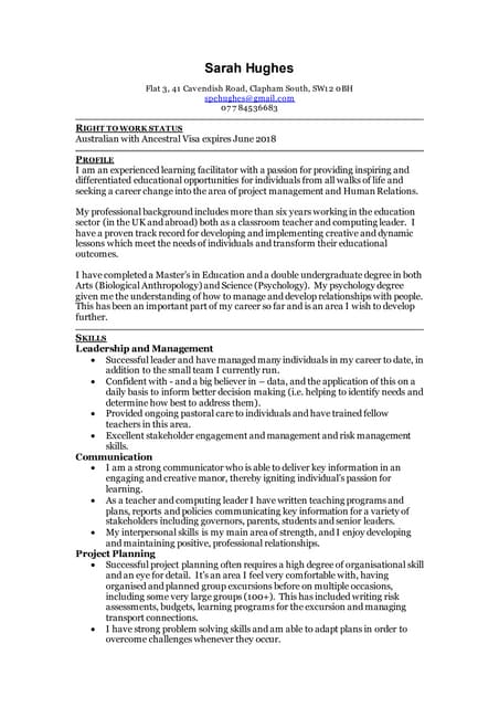 Stephanie Robson CV - Science | PDF