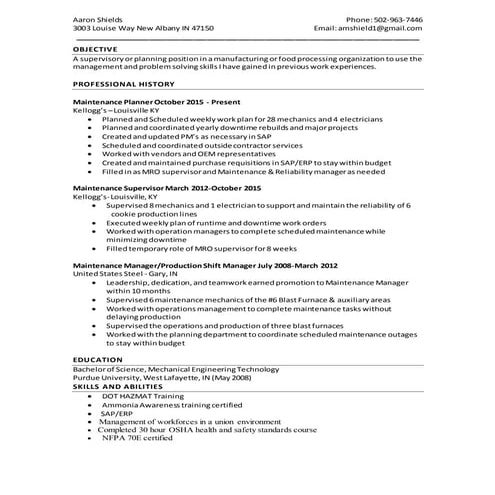 Aaron Shields Resume | DOCX