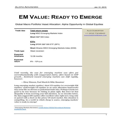 EM Value - Ready to Emerge | PDF