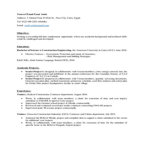 Youssef Amin CV | DOCX