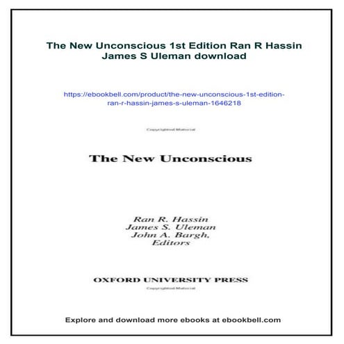 The New Unconscious 1st Edition Ran R Hassin James S Uleman | PDF