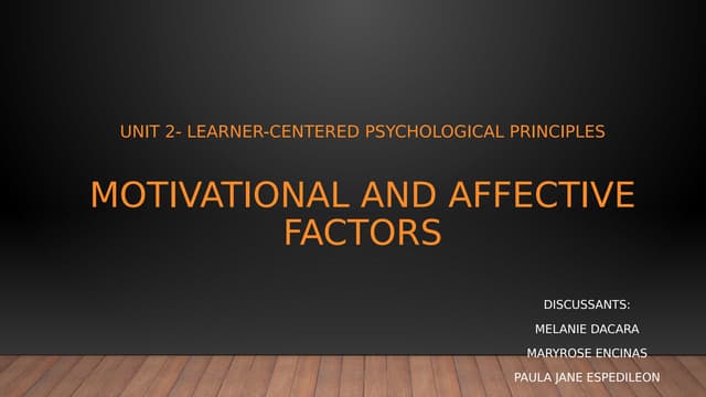 motivational and affective_factors | PPTX