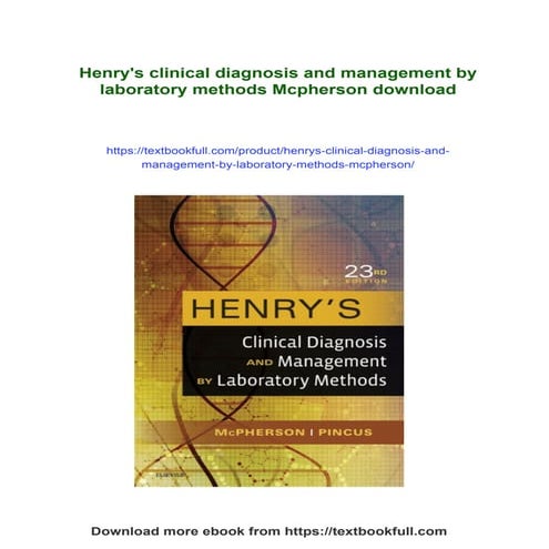 Henry's clinical diagnosis and management by laboratory methods Mcpherson | PDF