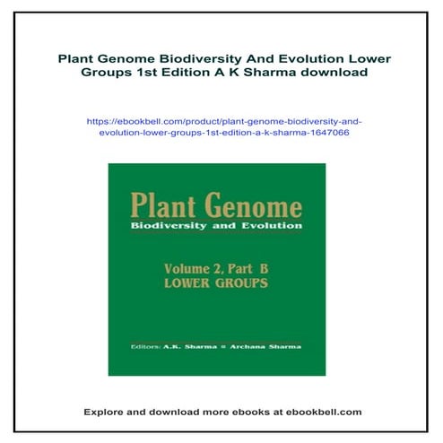 Plant Genome Biodiversity And Evolution Lower Groups 1st Edition A K ...