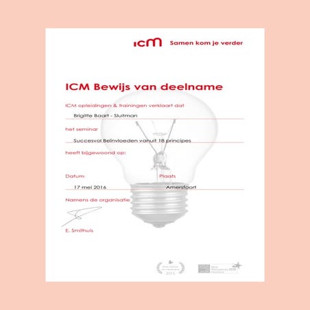 Bewijs van Deelname - Brigitte Sluitman | PDF