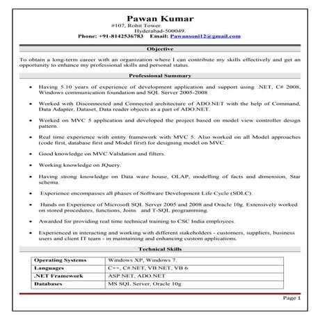 Pawan CV 5.10 Years | PDF