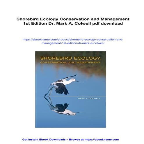 Shorebird Ecology Conservation and Management 1st Edition Dr. Mark A ...
