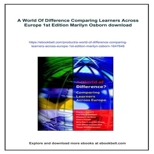 A World Of Difference Comparing Learners Across Europe 1st Edition ...