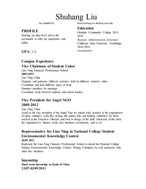 Yang liu resume | PDF