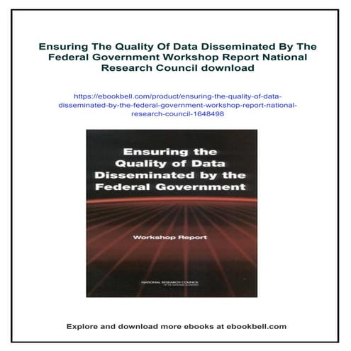 Ensuring The Quality Of Data Disseminated By The Federal Government ...