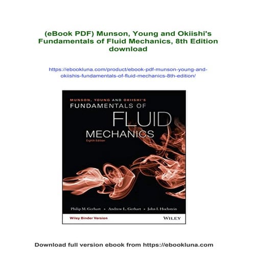 (eBook PDF) Munson, Young and Okiishi's Fundamentals of Fluid Mechanics ...