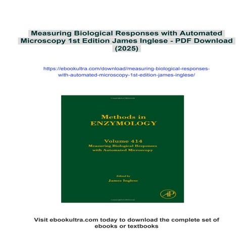 Measuring Biological Responses with Automated Microscopy 1st Edition ...