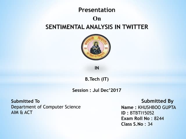 Sentimental Analysis - Naive Bayes Algorithm | PPT Sentimental Analysis - Naive Bayes Algorithm | PPT