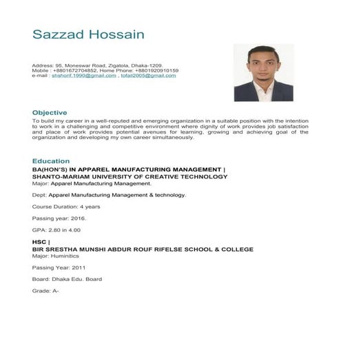 Resume of azad | DOC