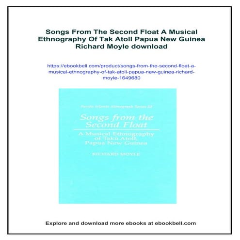 Songs From The Second Float A Musical Ethnography Of Tak Atoll Papua ...