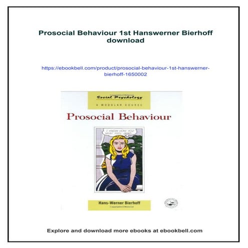Prosocial Behaviour 1st Hanswerner Bierhoff | PDF
