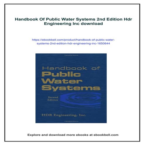 Handbook Of Public Water Systems 2nd Edition Hdr Engineering Inc | PDF
