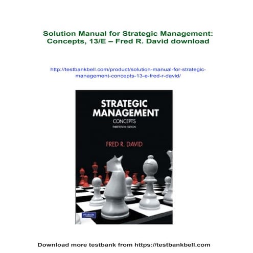 Solution Manual for Strategic Management: Concepts, 13/E – Fred R ...