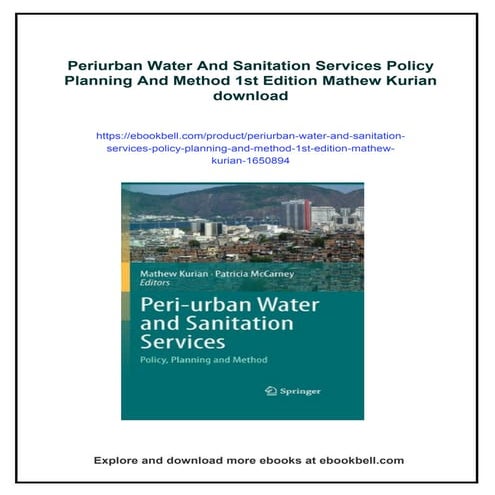 Periurban Water And Sanitation Services Policy Planning And Method 1st ...