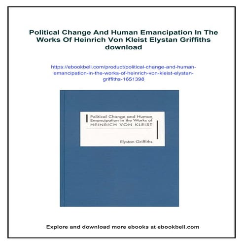 Political Change And Human Emancipation In The Works Of Heinrich Von ...