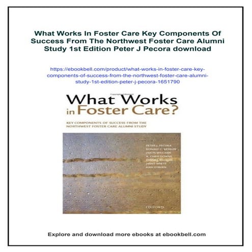 What Works In Foster Care Key Components Of Success From The Northwest ...