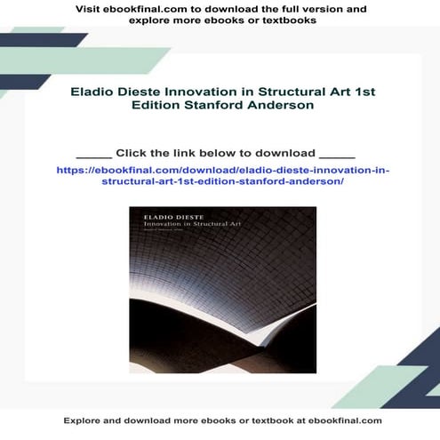 Eladio Dieste Innovation in Structural Art 1st Edition Stanford ...